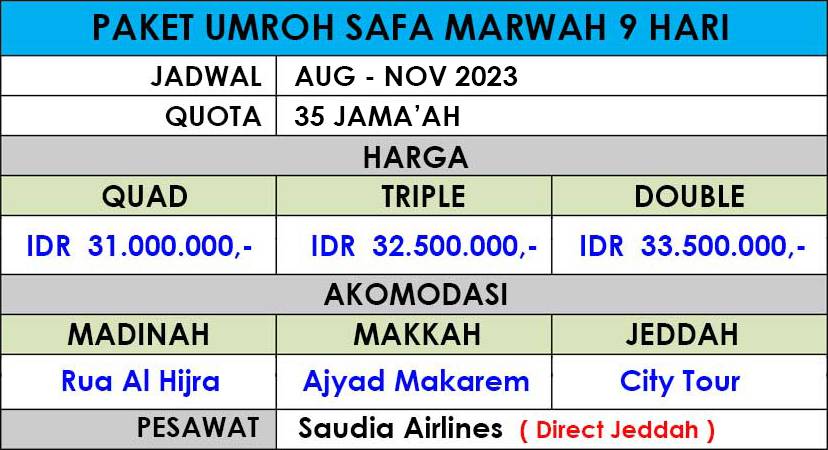 Paket Umroh Promo 9 hari - Sewarna Travel